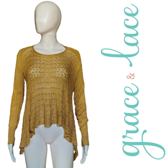 Grace & Lace | Sweaters | Grace Lace Crochet Knit Hilo Lightweight Boho ...